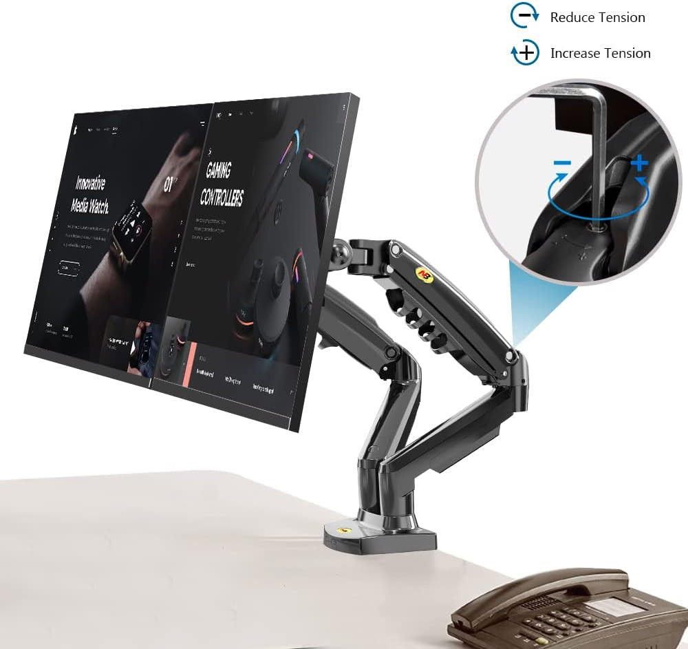 NB North Bayou Dual Monitor Desk Mount Stand Full Motion Swivel ...