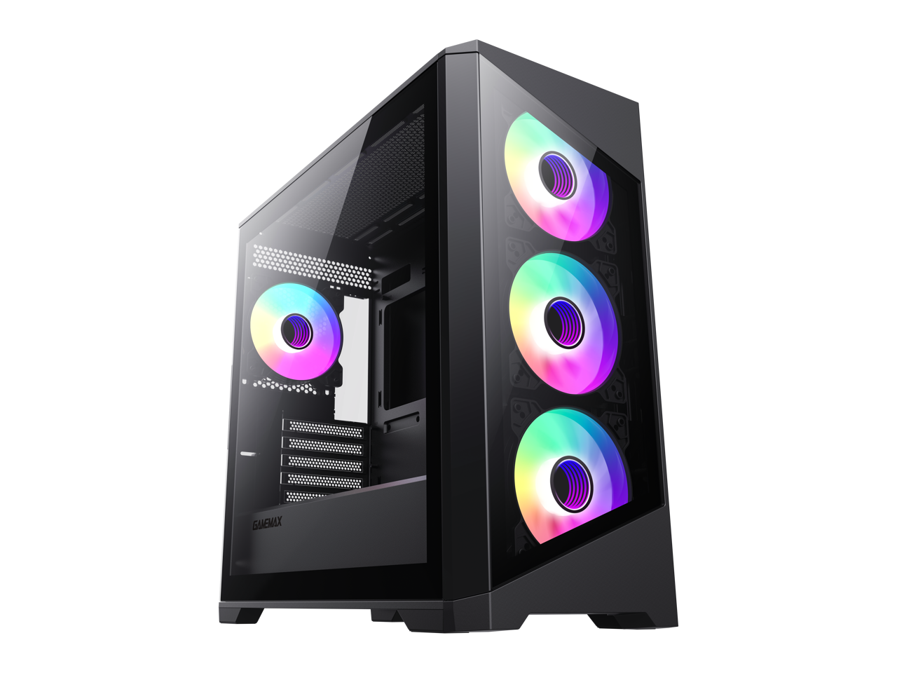 Gamemax Destroyer TGB Black USB3.0 Tempered Glass Micro ATX Tower ...